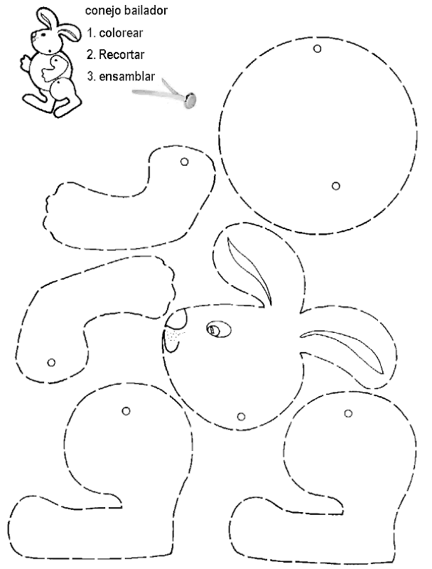 Dibujos recortar, pegar y colorear animales - Colorear dibujos infantiles
